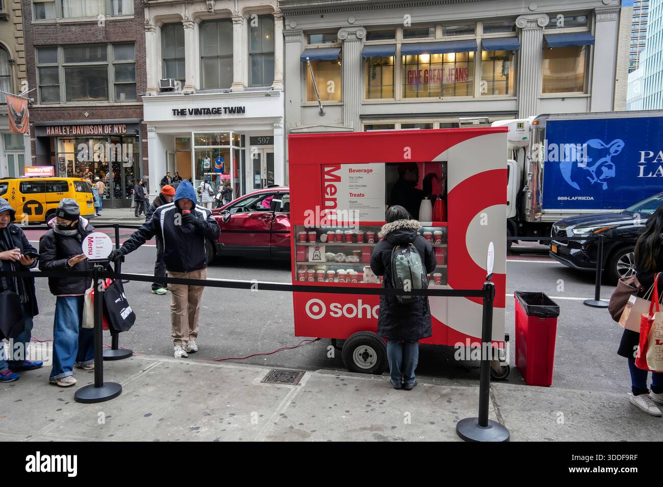 Free coffee and treats outside the redesigned Target store in Soho in ...