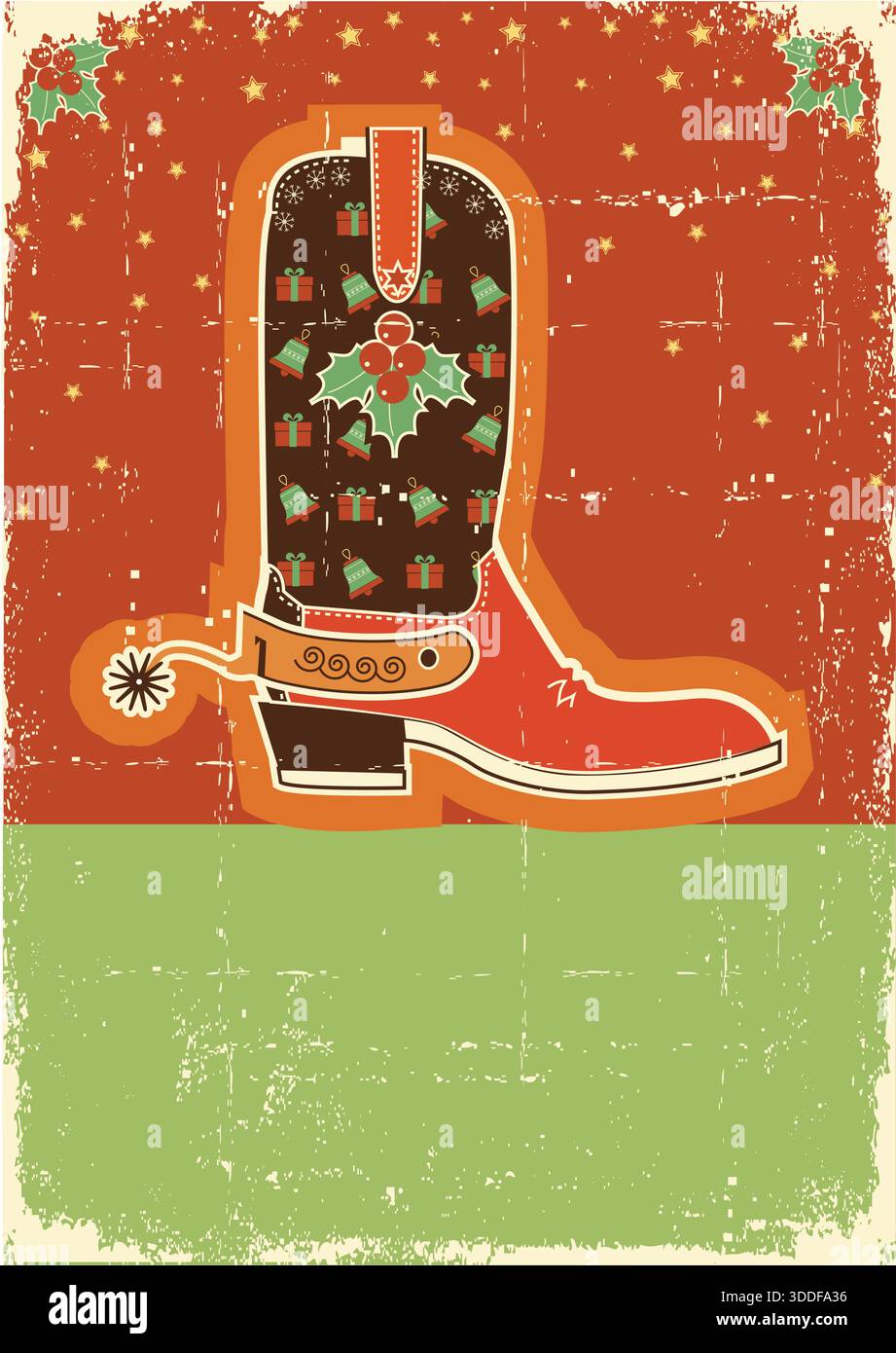 Cowboy boots on red Stock Vector Images - Alamy