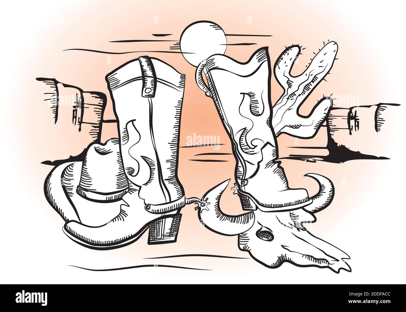 Cowboy elements wild western Stock Vector Images - Alamy