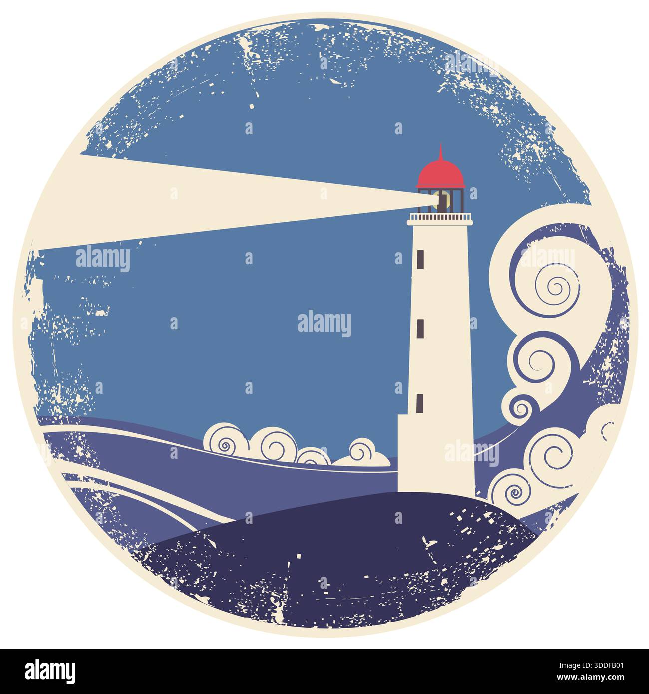 Sea waves vintage poster Cut Out Stock Images & Pictures - Alamy