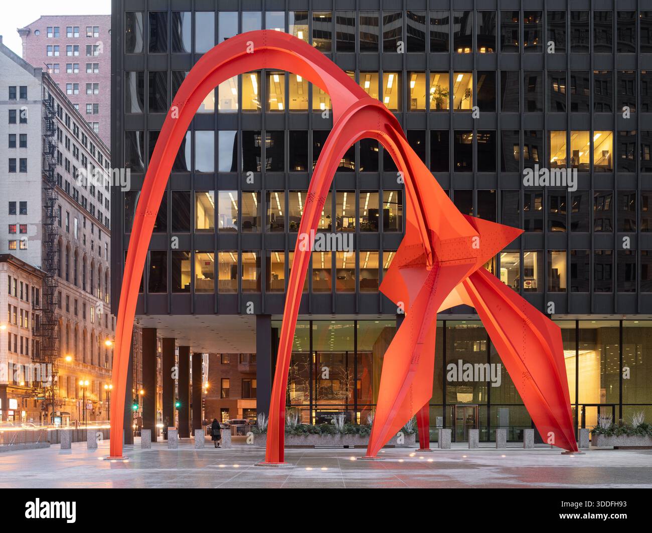 Flamingo, Location: Chicago IL, Artist: Alexander Calder Stock Photo ...