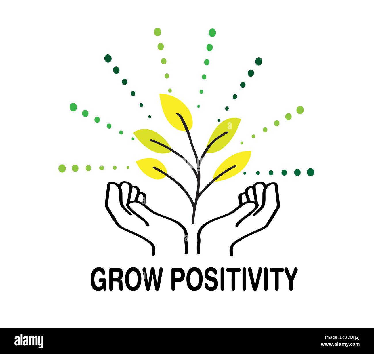 Grow Positivity Logo Design Hands Holding Plant Eco Nature Wellness ...
