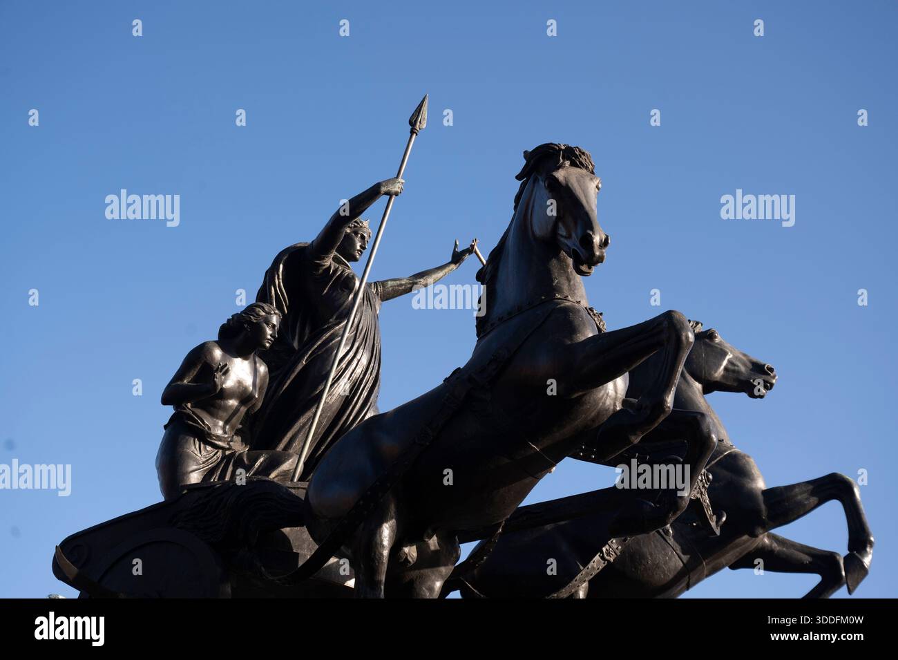 London; Westminster Bridge, statue of Boudica/ Boadicia, Queen of the ...