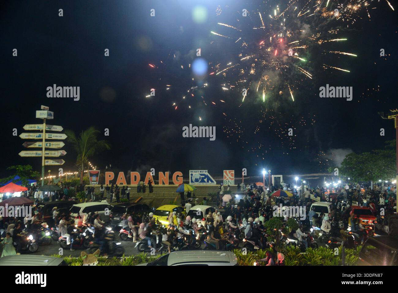 January 1, 2026, Padang, West Sumatra, Indonesia: People watch ...
