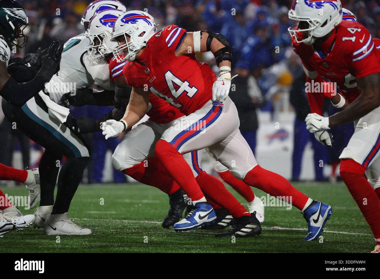 Buffalo Bills linebacker Joe Andreessen (44) rushes during the second ...