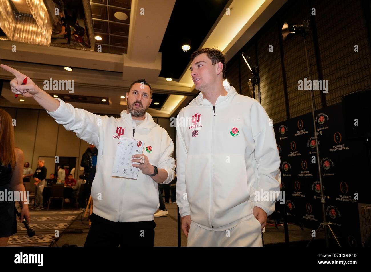 Indiana Hoosiers quarterback Fernando Mendoza (15) during media day for ...