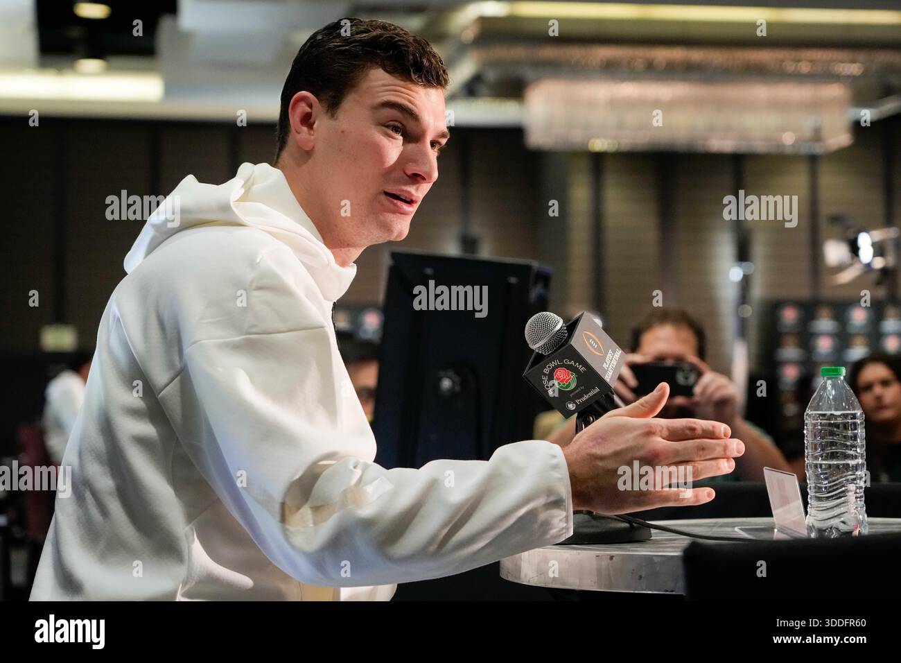 Indiana Hoosiers quarterback Fernando Mendoza (15) during media day for ...