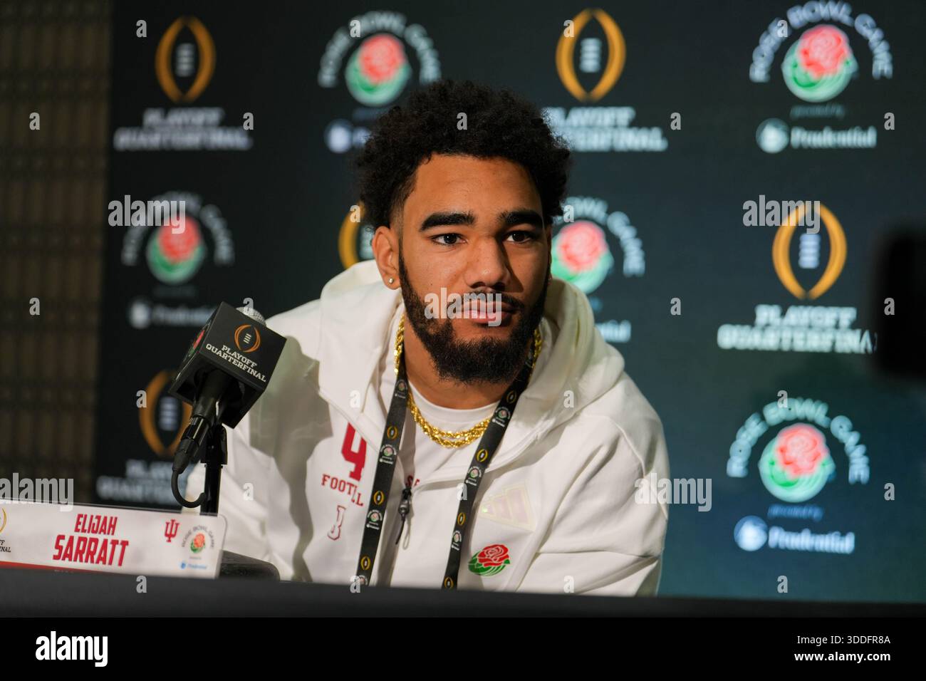 Indiana Hoosiers wide receiver Elijah Sarratt (13) during media day for ...