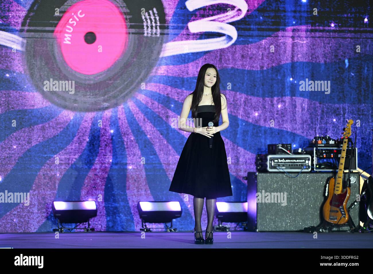Cloud Wan Ho-ying, a Hong Kong singer, singing on the stage of the Hong ...