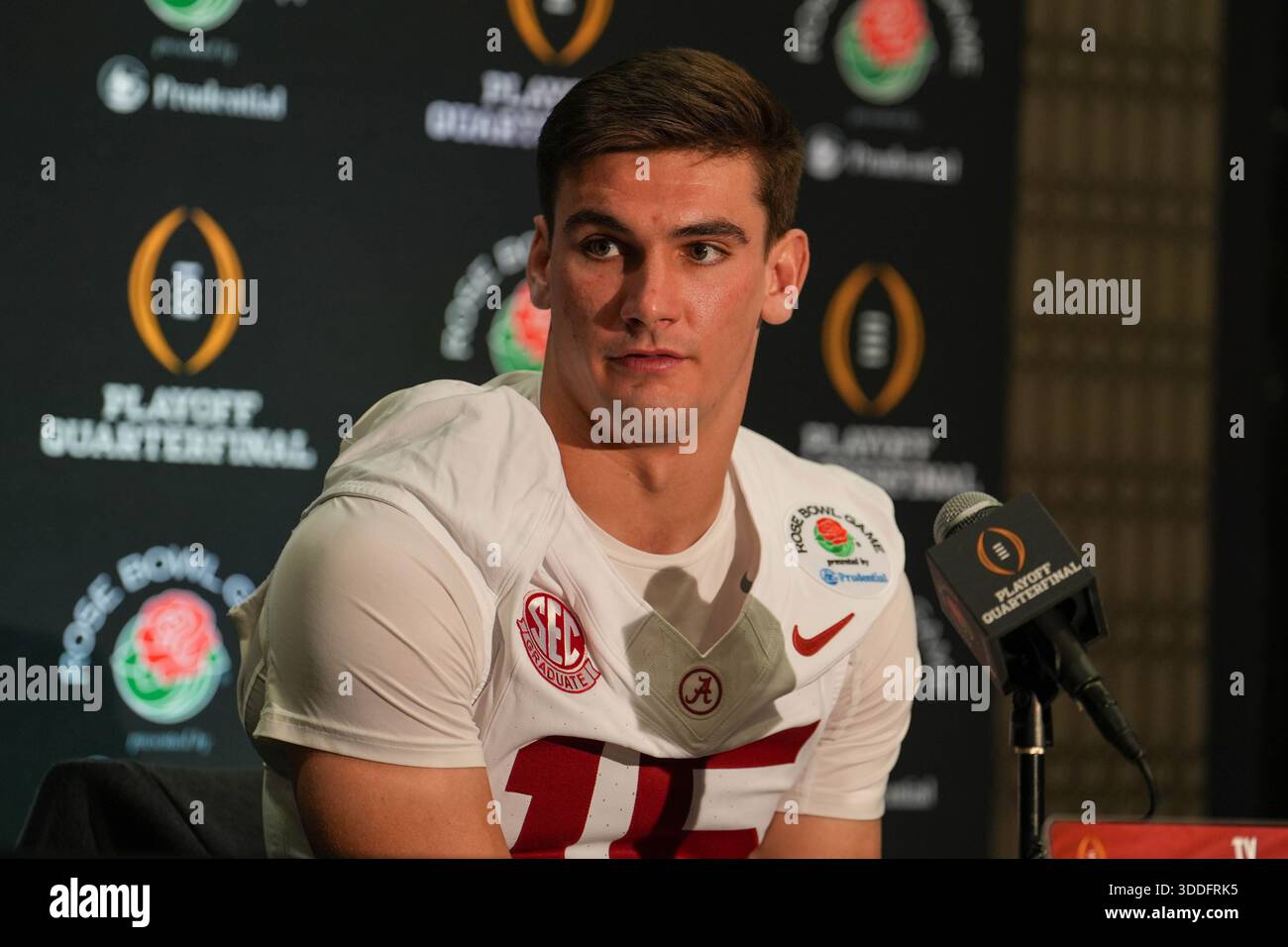 Alabama Crimson Tide quarterback Ty Simpson (15) during media day for ...