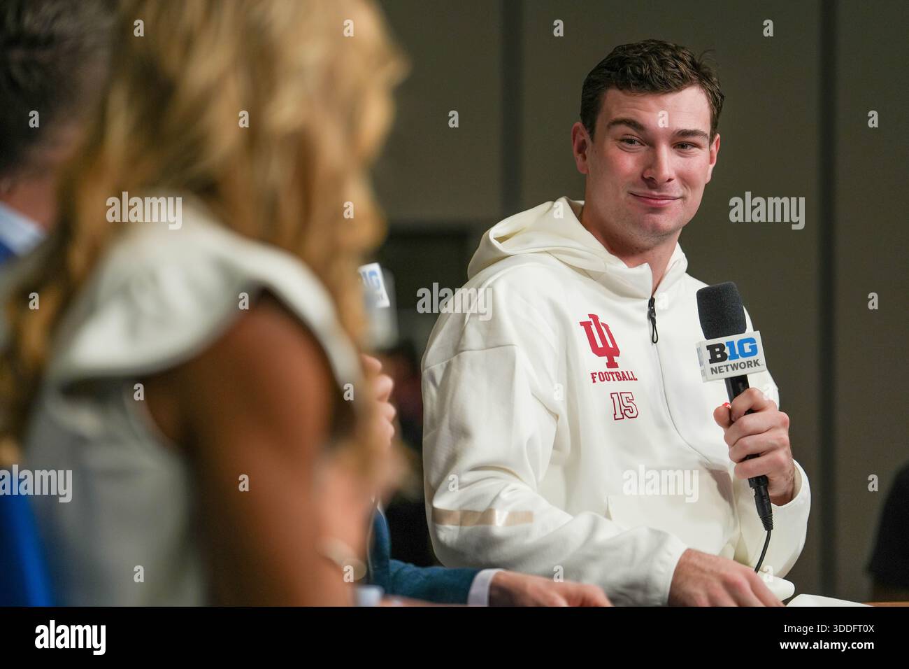 Indiana Hoosiers quarterback Fernando Mendoza (15) during media day for ...