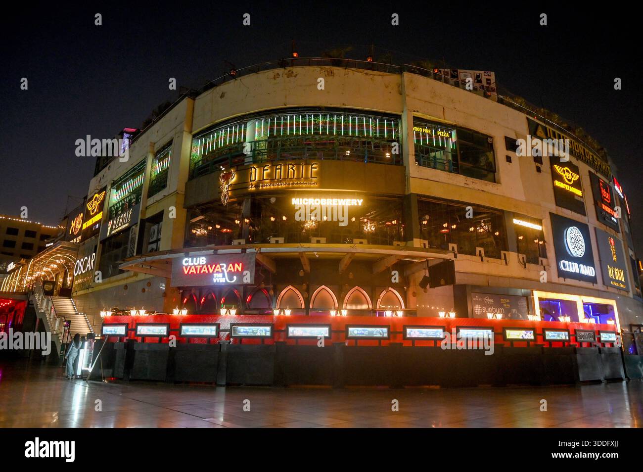 NOIDA, INDIA - DECEMBER 30: A view of the outside pub and bar at ...