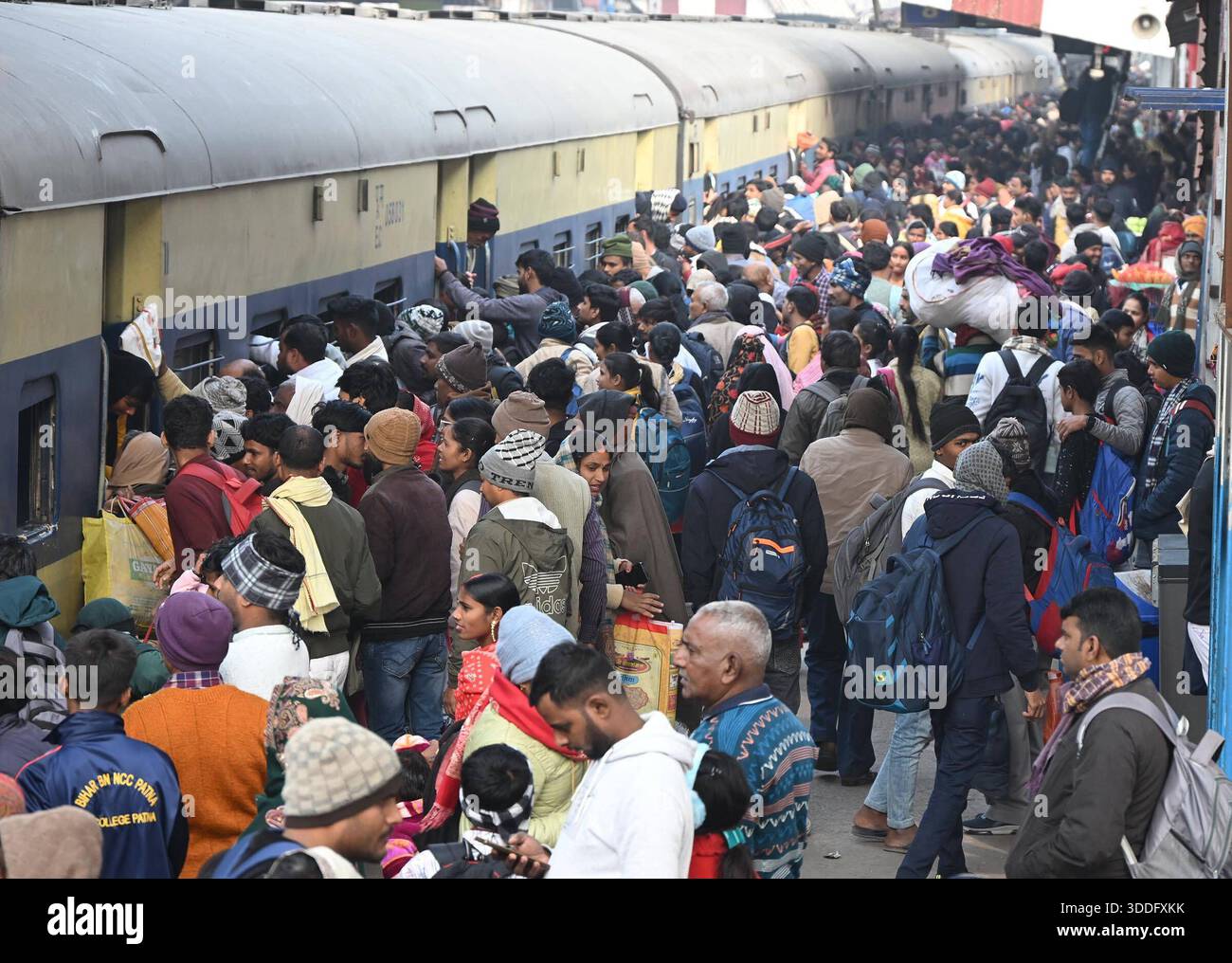 PATNA, INDIA - DECEMBER 31: A heavy rush of passengers is seen at Patna ...