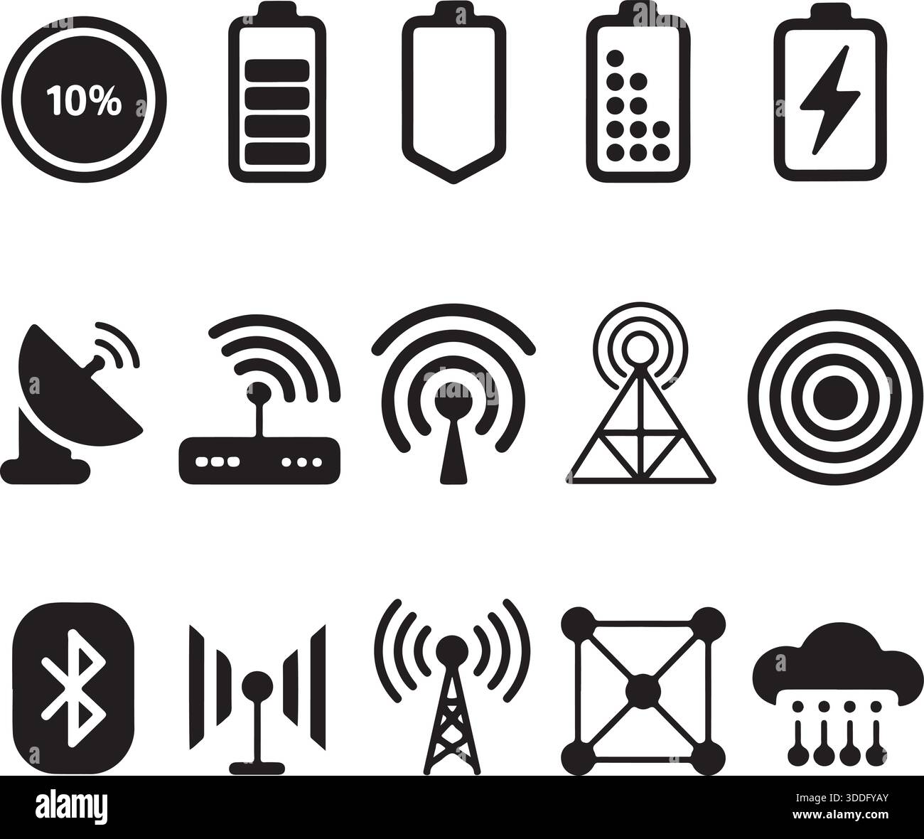 Black white electronics symbols Stock Vector Images - Alamy
