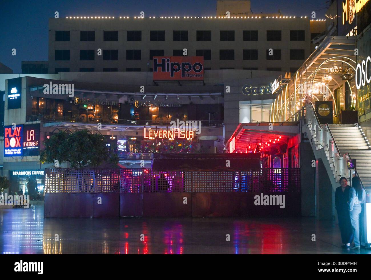 NOIDA, INDIA - DECEMBER 30: A view of the outside pub and bar at ...