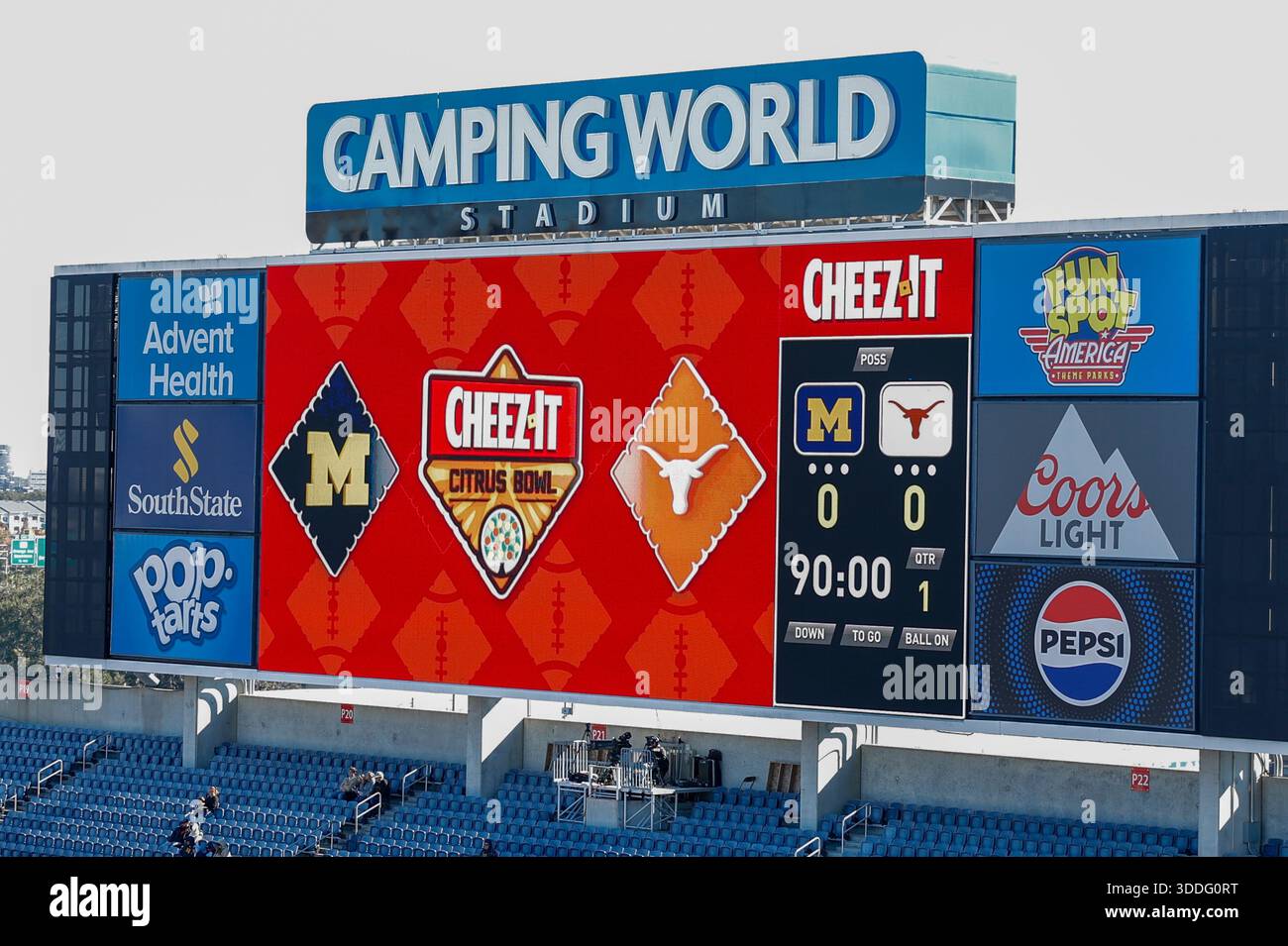 ORLANDO, FL - DECEMBER 31: A view of the stadium scoreboard with game ...