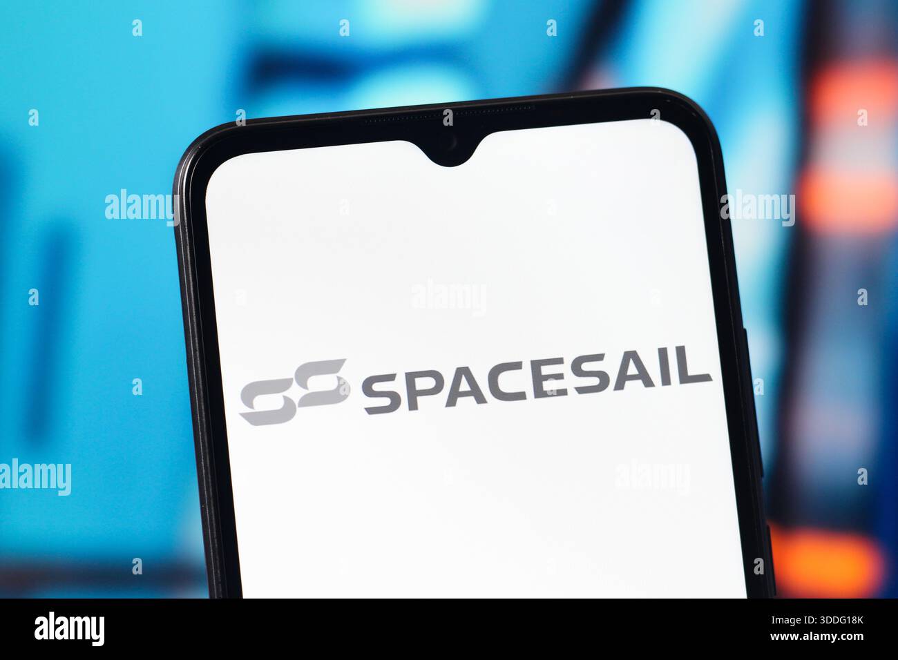 In this photo illustration, the SpaceSail (Space Sail) logo is seen ...