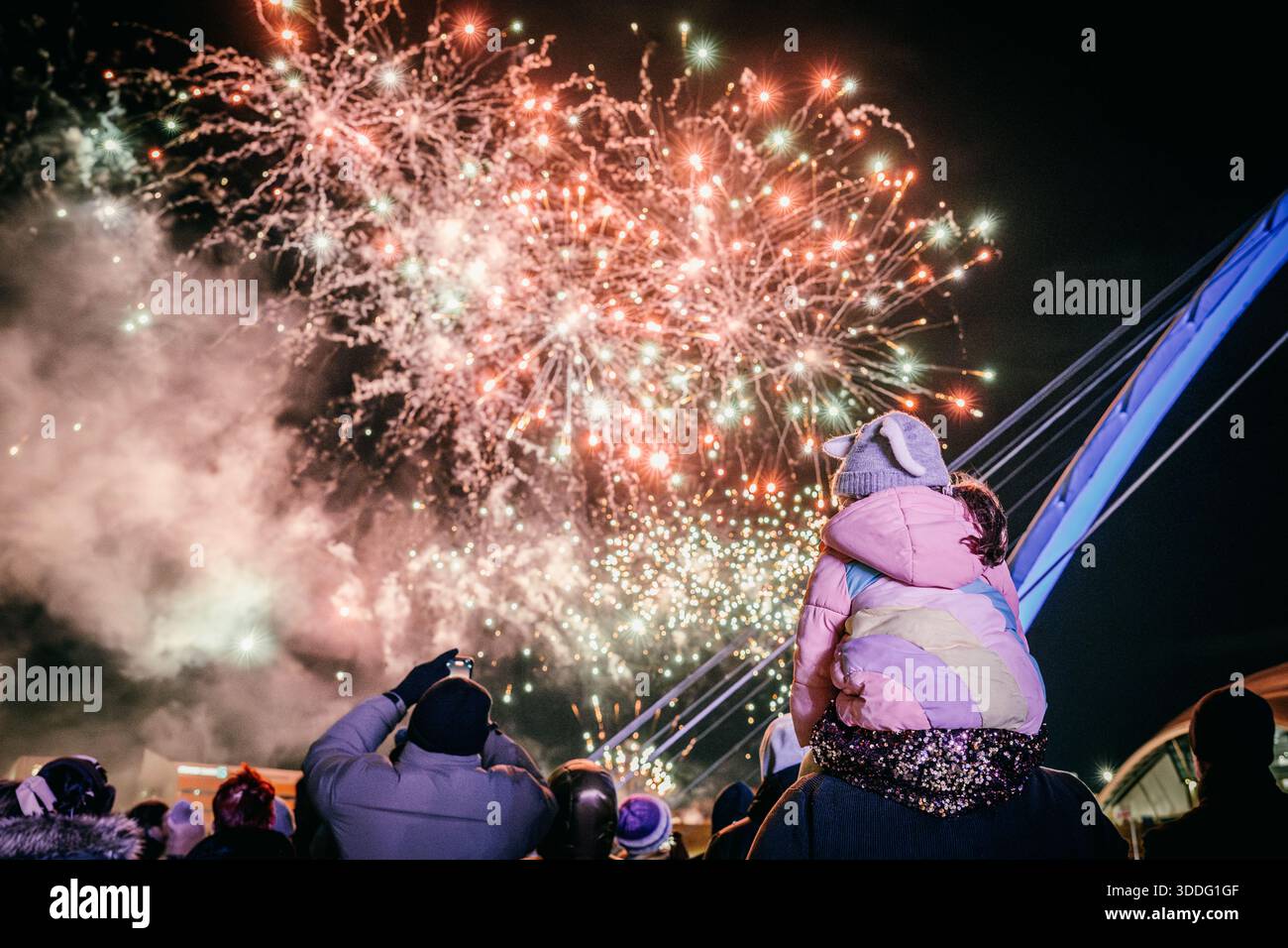 31st December 2025 - Newcastle, UK: Revellers celebrate New Years Eve ...
