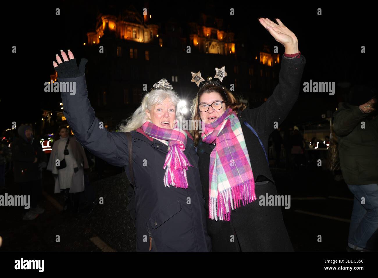 Revellers from Australia during the Hogmanay New Year celebrations in ...