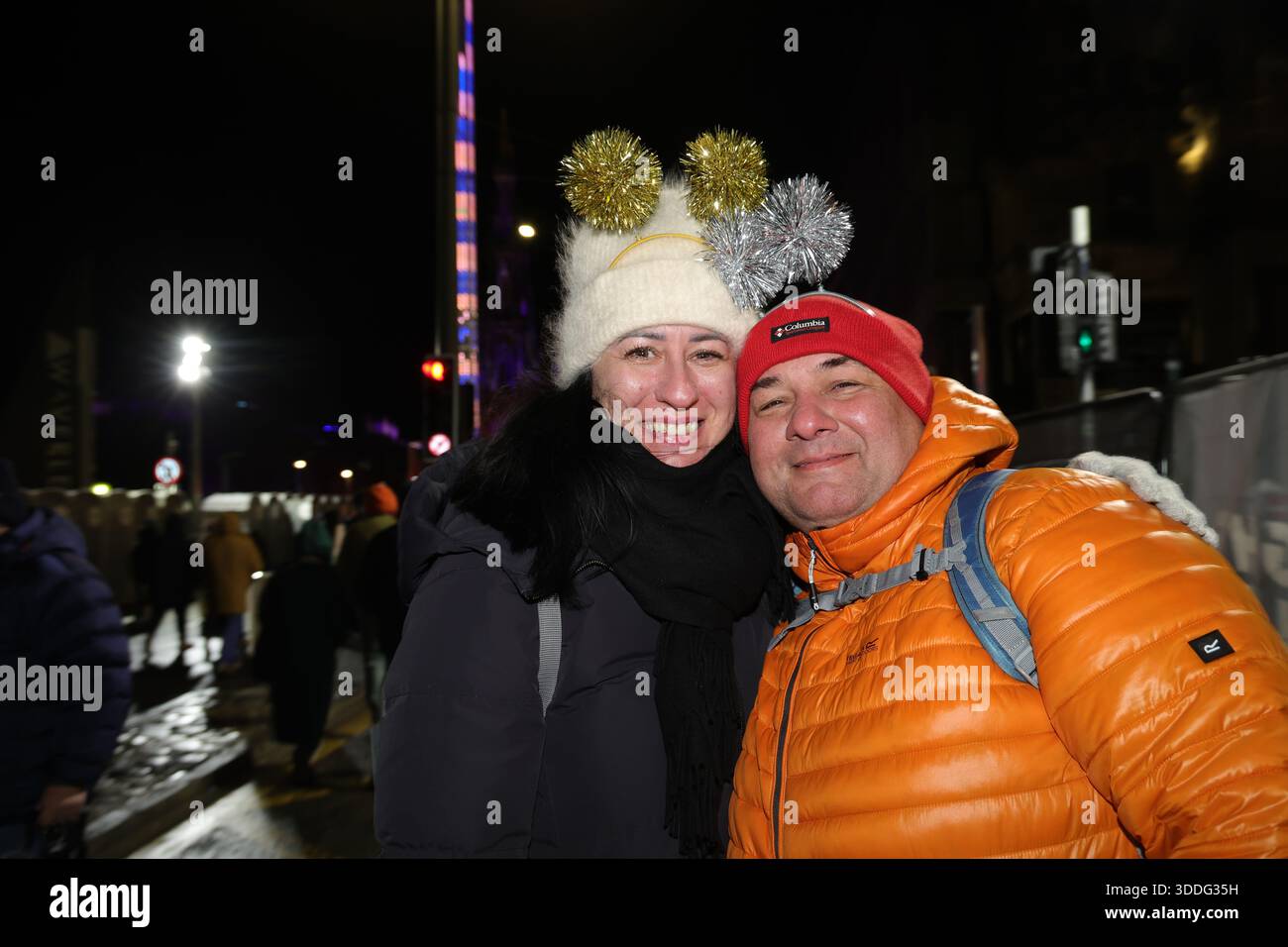Anna and Andrzej from Poland during the Hogmanay New Year celebrations ...