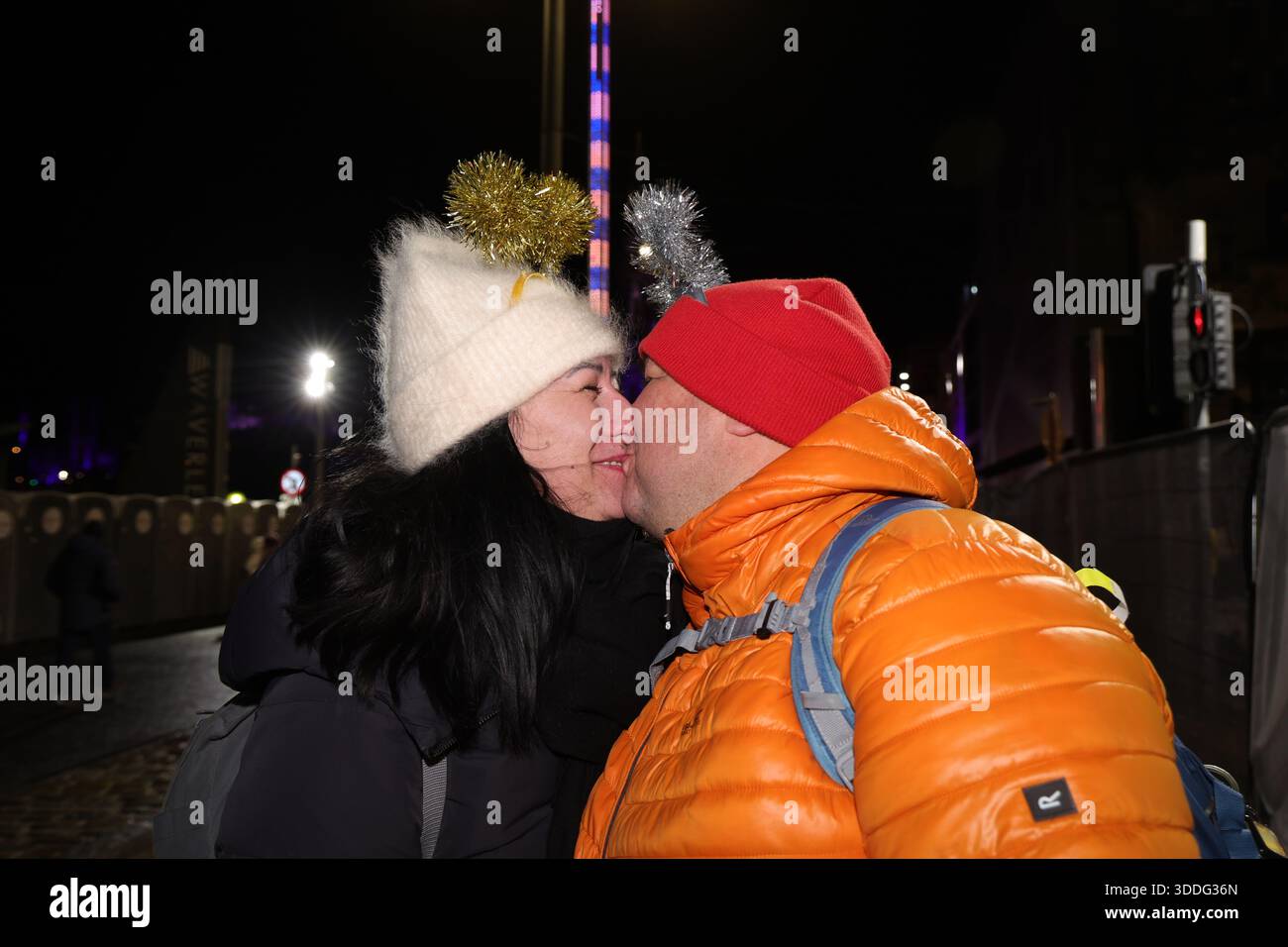 Anna and Andrzej from Poland during the Hogmanay New Year celebrations ...