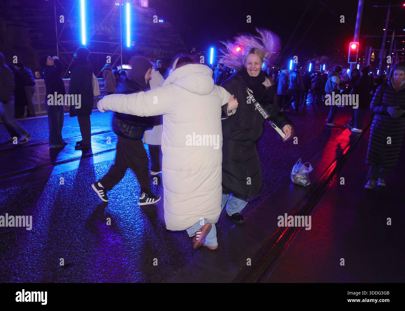 Revellers during the Hogmanay New Year celebrations in Edinburgh ...