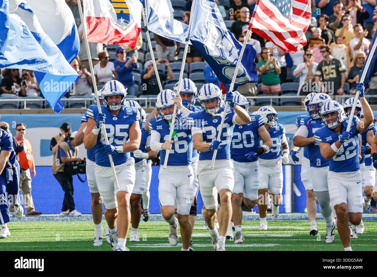 BYU takes the field before the start of the Pop-Tarts Bowl NCAA college ...
