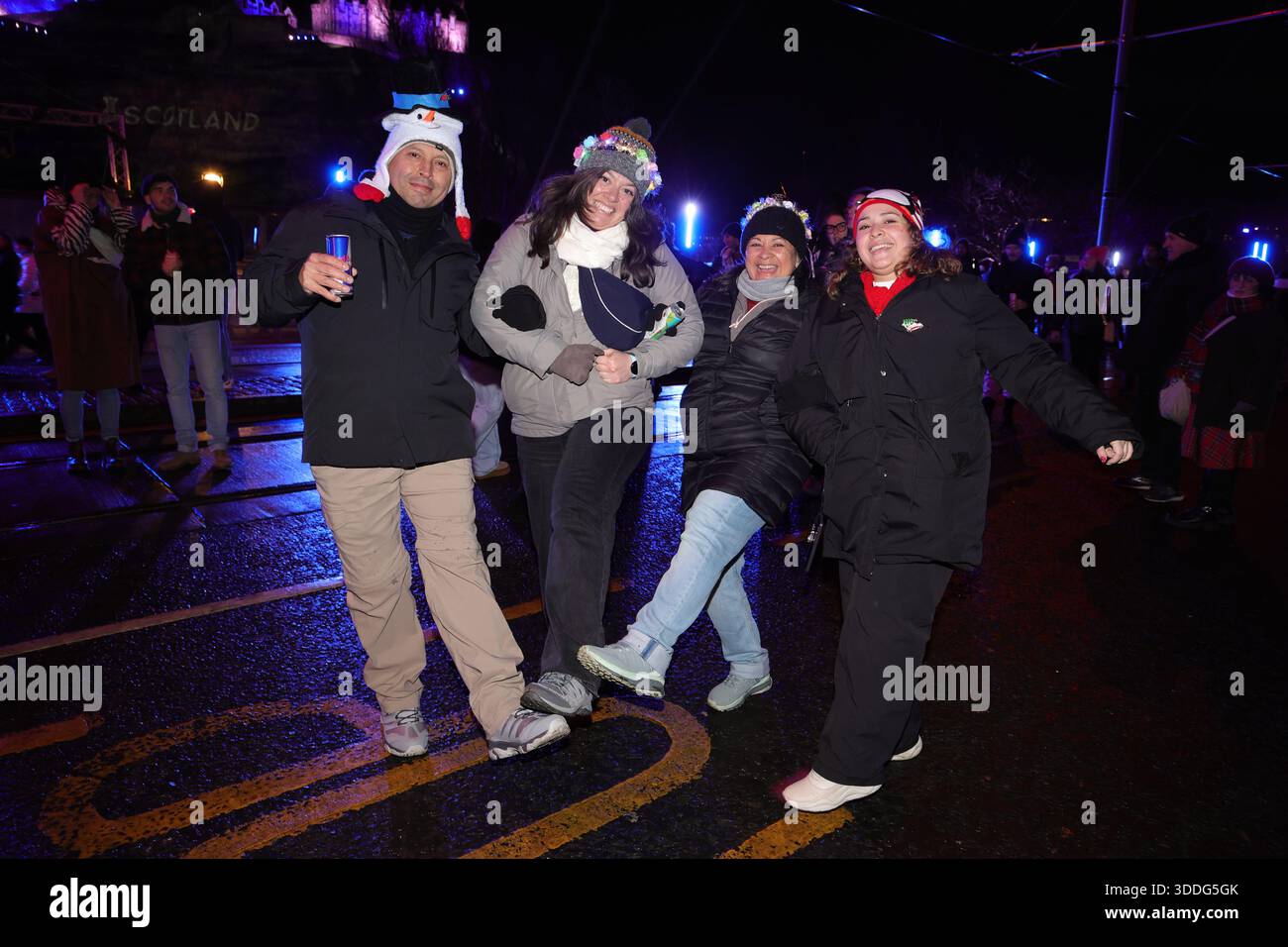 Revellers during the Hogmanay New Year celebrations in Edinburgh ...