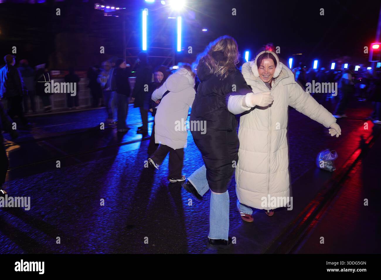 Revellers during the Hogmanay New Year celebrations in Edinburgh ...
