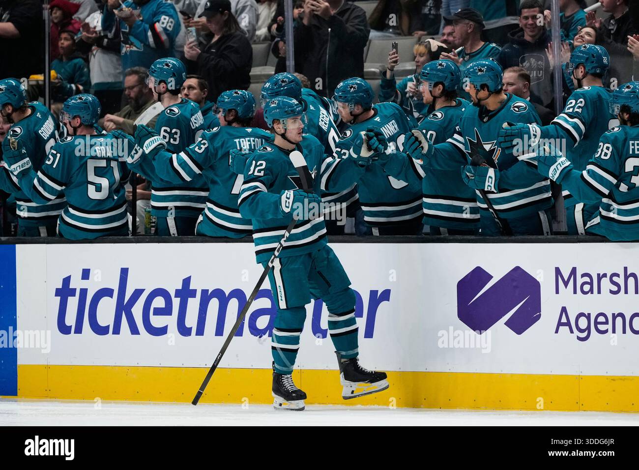 San Jose Sharks left wing Igor Chernyshov (92) celebrates with ...