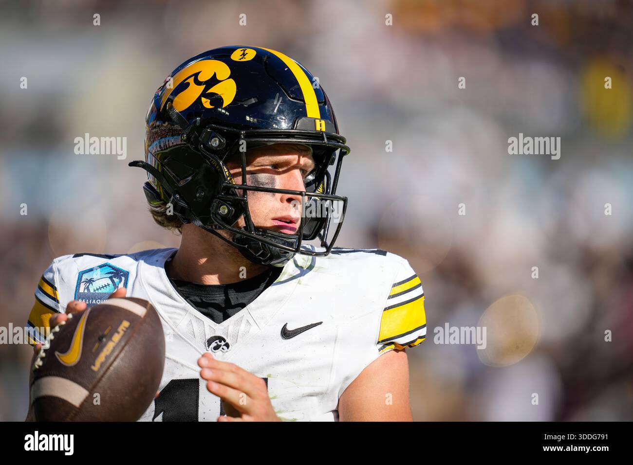 TAMPA, FL - DECEMBER 31: Iowa Hawkeyes quarterback Mark Gronowski (11 ...