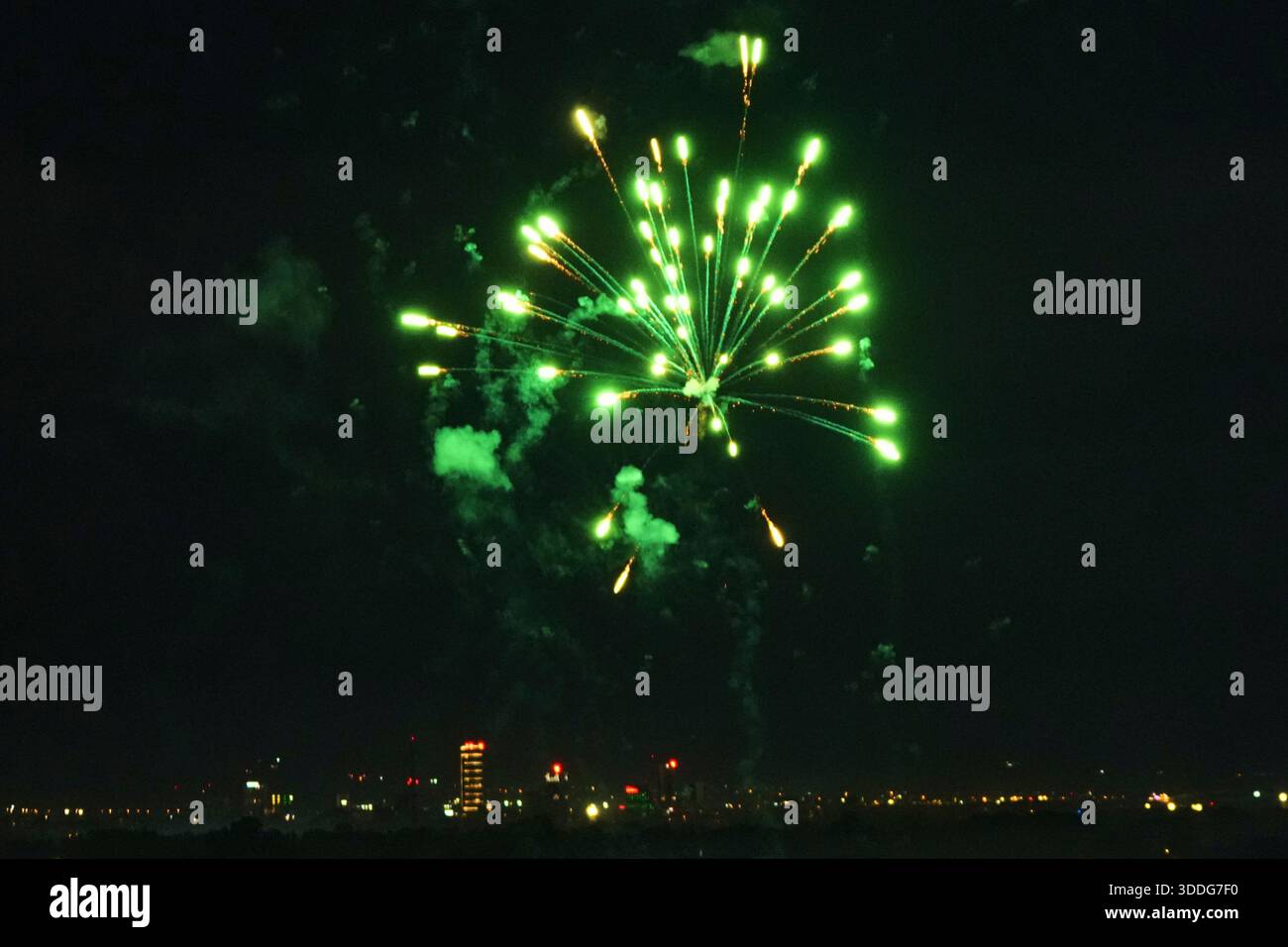 Fireworks burst over the capital Nicosia during the New Year's ...