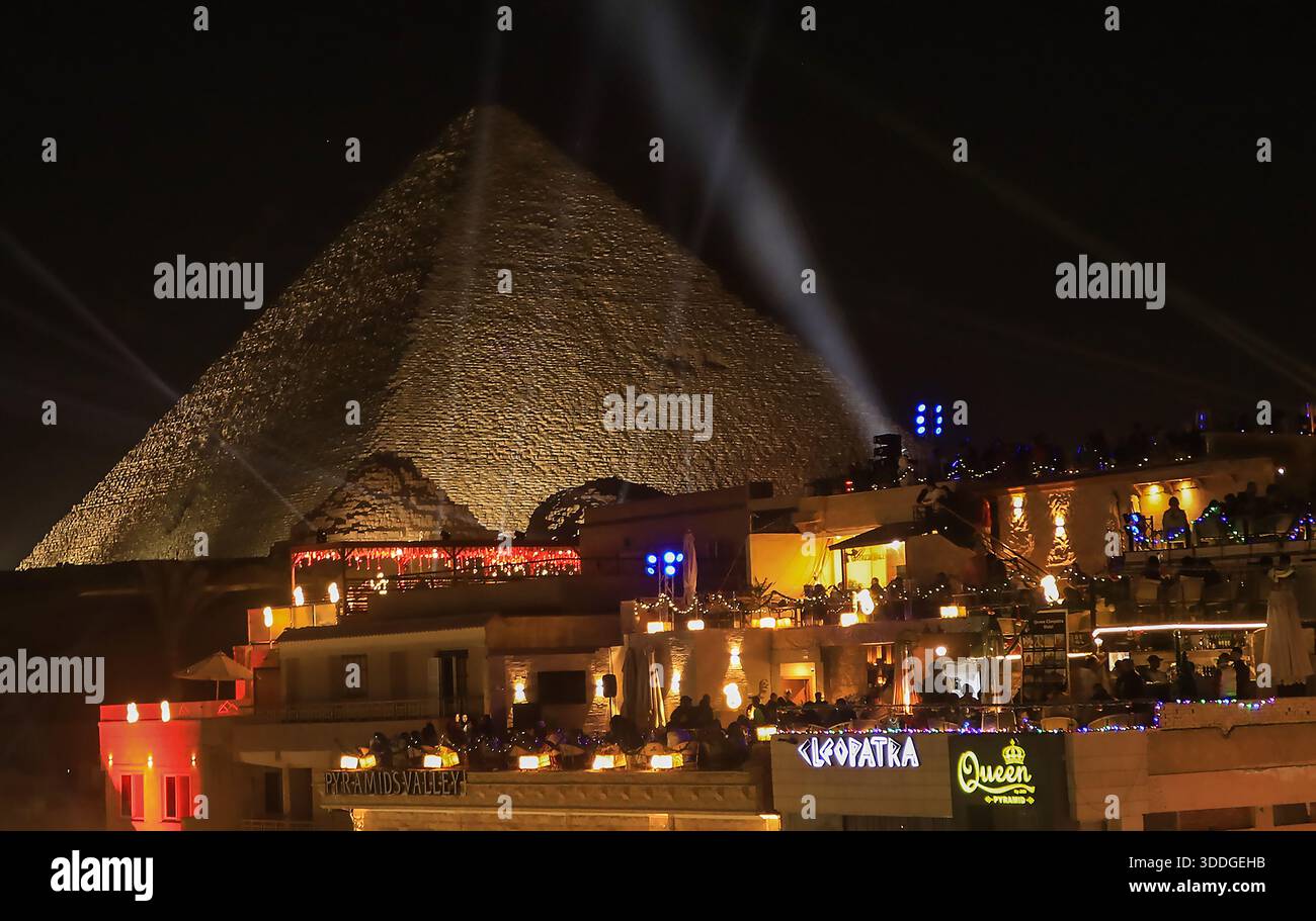 Cairo, Egypt. 31st Dec, 2025. Fireworks light up the sky above the ...
