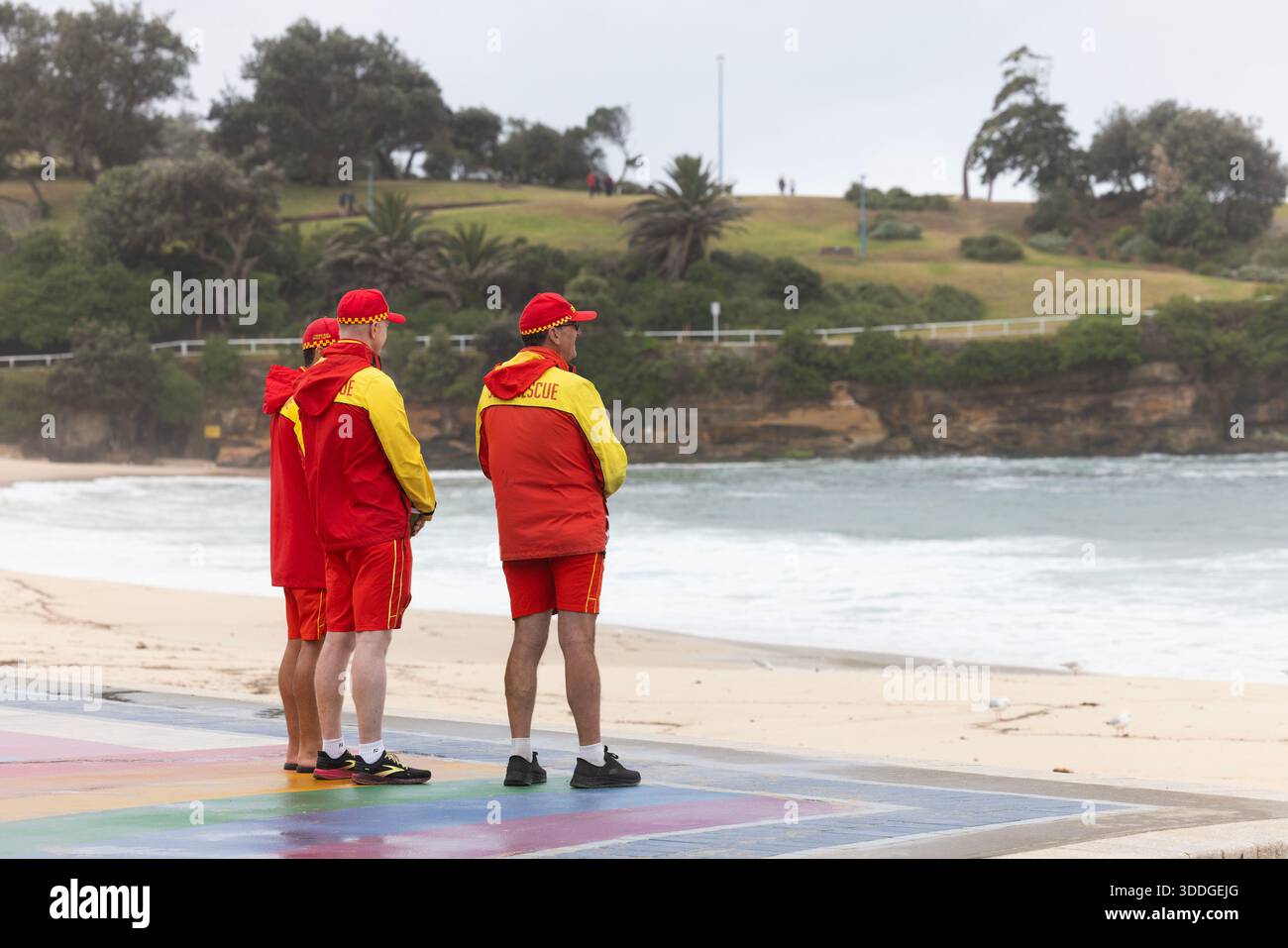 Surf Lifesavers look out to sea during a search in Coogee, in Sydney ...
