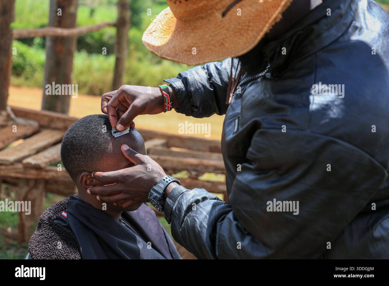 Safari Martins, a Kenyan barber known for his unconventional grooming ...