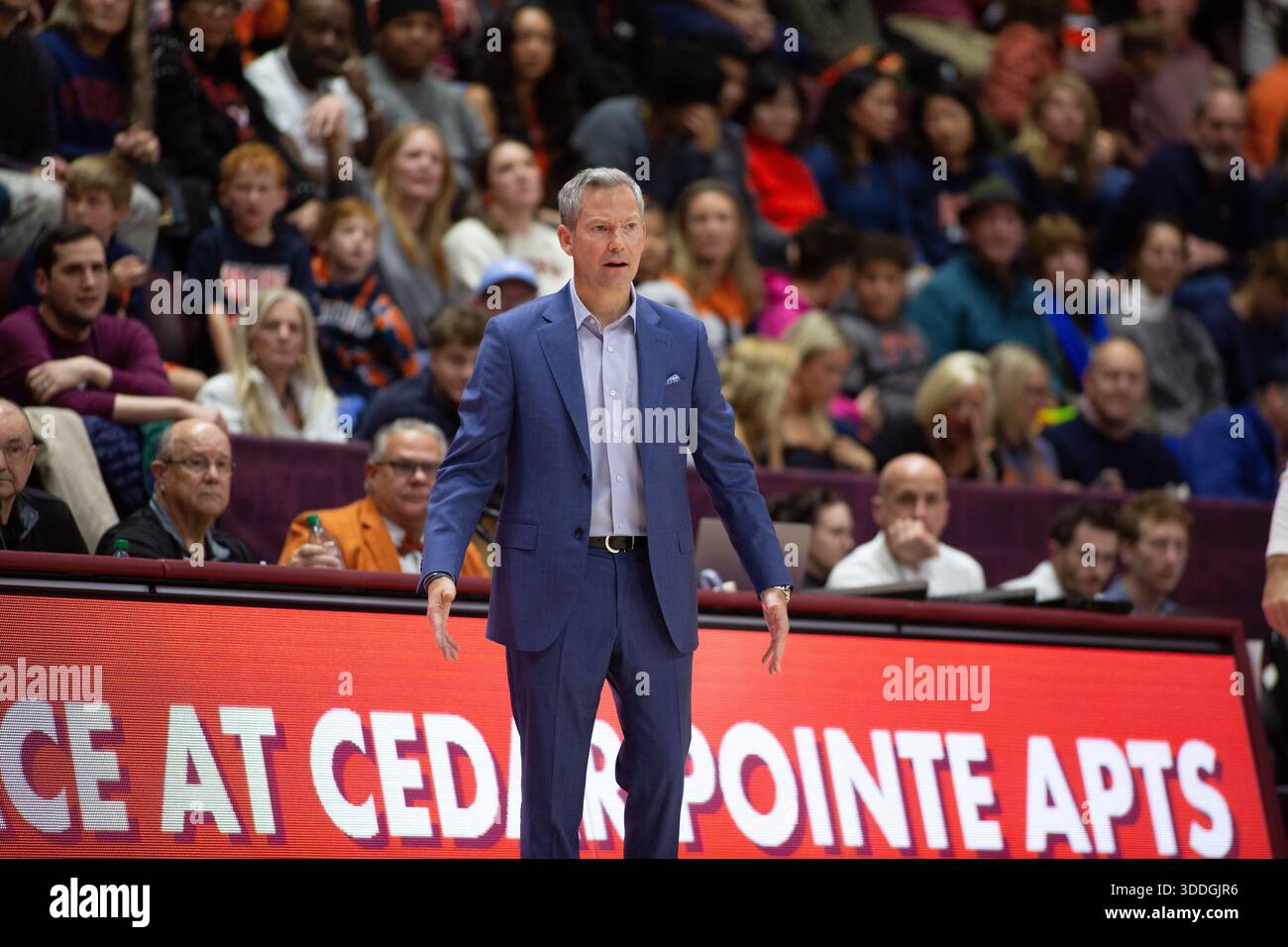 Virginia Cavaliers head coach Ryan Odom coaches at Cassell Coliseum in ...