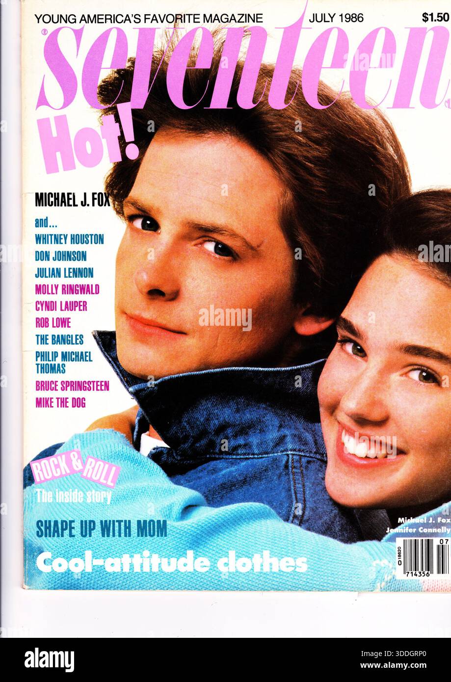 July 1986 issue of Seventeen magazine cover, featuring actors Michael J ...