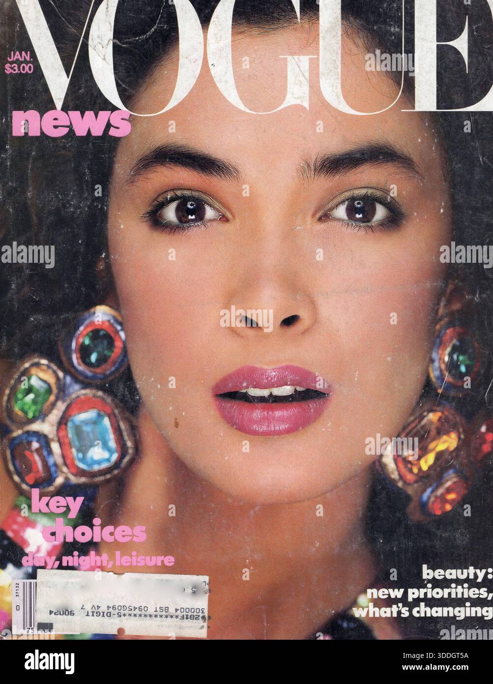 January 1986 issue of Vogue magazine cover featuring Linda Spierings ...