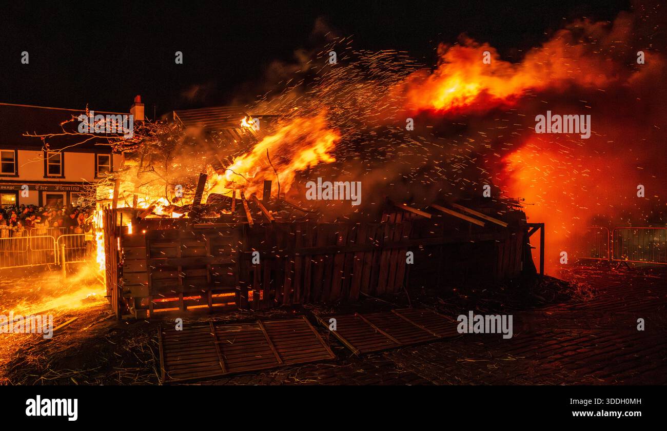 The Biggar Hogmanay bonfire was lit by Robin Galbraith assisted by ...