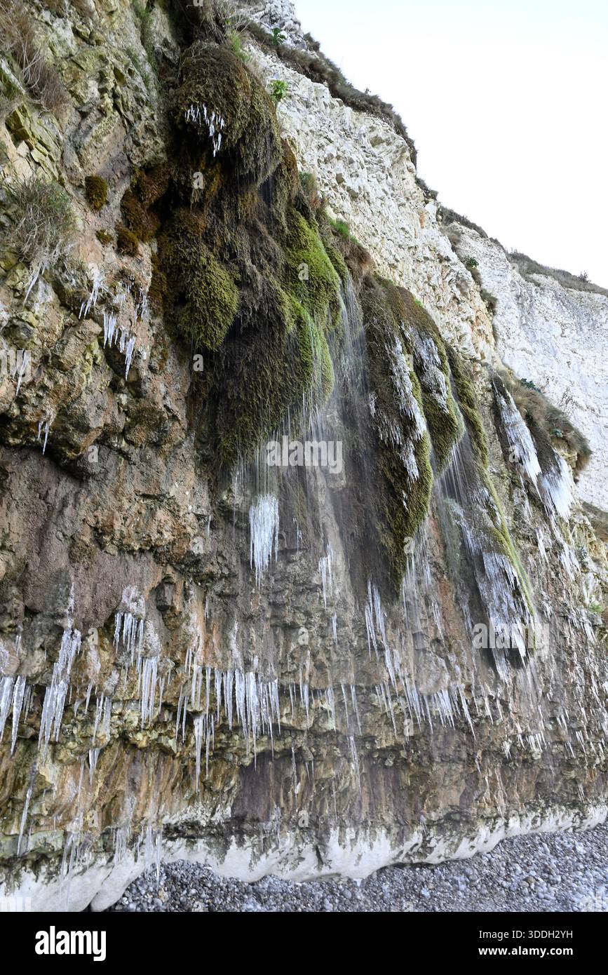 The Crying Rock at the Normandy Coast, Fecamp, France. Cliff line ...