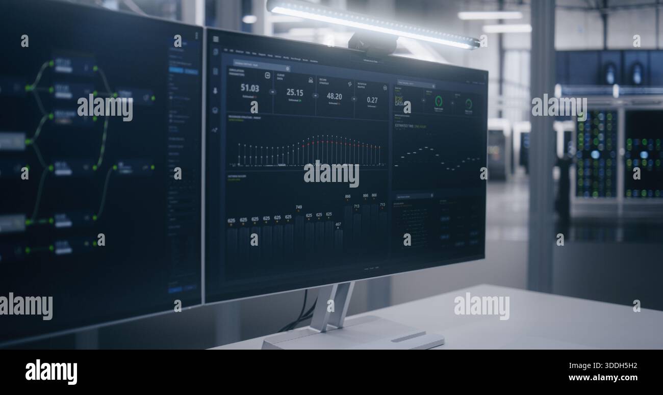 Computer monitoring interface showing system hi-res stock photography ...