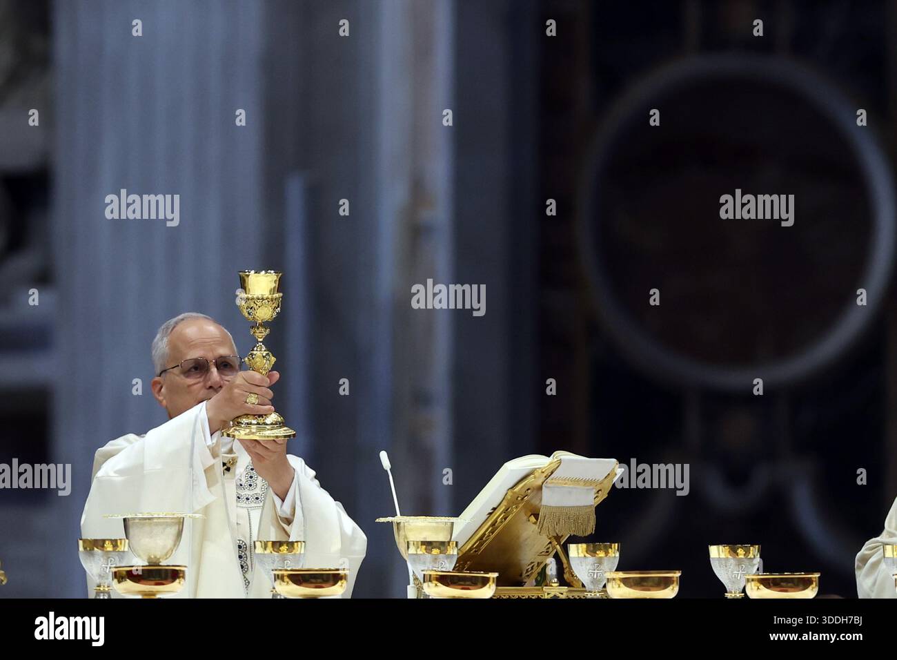 Vatican City - Italy, January 1, 2026: Pope Leo XIV presides over the ...