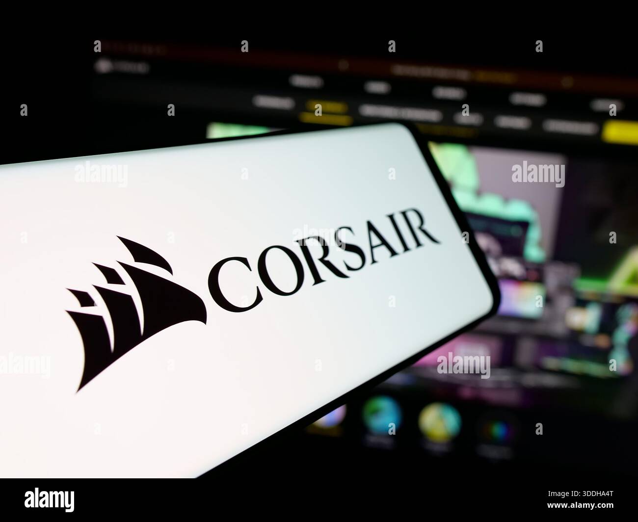 In this photo illustration, a smartphone with the logo of computer ...