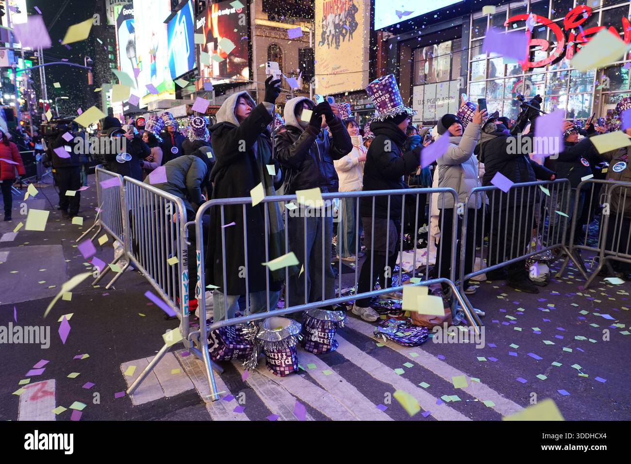 Reveler's gather in Time's Square for the 2026 New Year's Eve Ball Drop ...