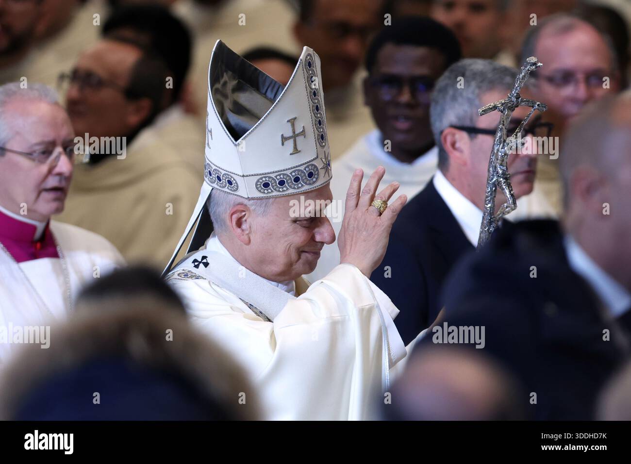 Vatican City - Italy, January 1, 2026: Pope Leo XIV presides over the ...