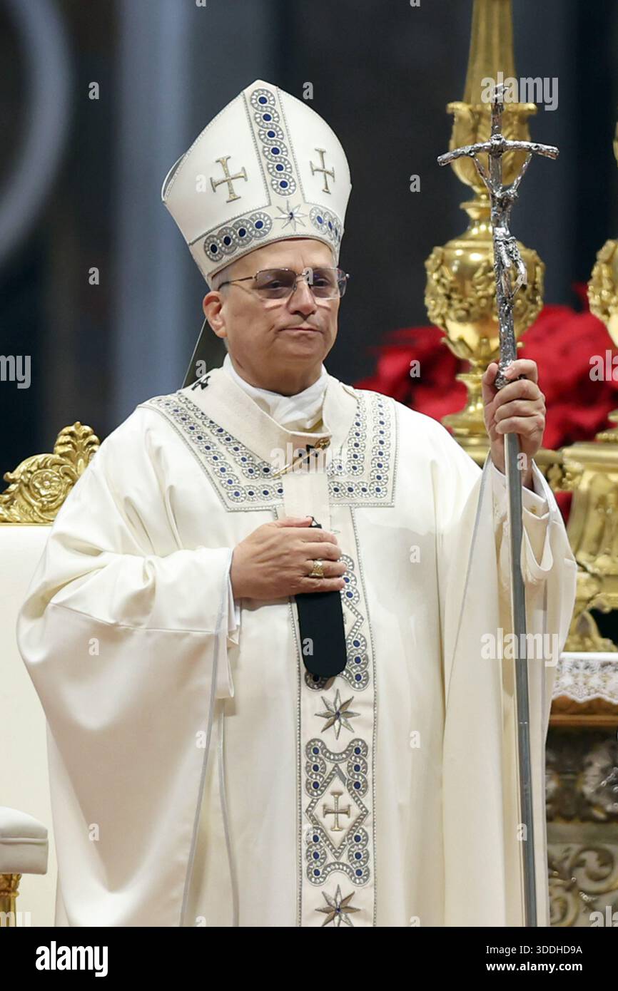 Vatican City - Italy, January 1, 2026: Pope Leo XIV presides over the ...