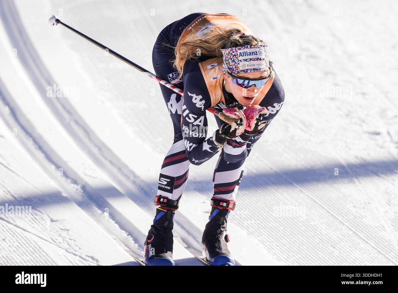 Toblach, Italy 20260101. USA's Jessie Diggins in the women's 20 km ...