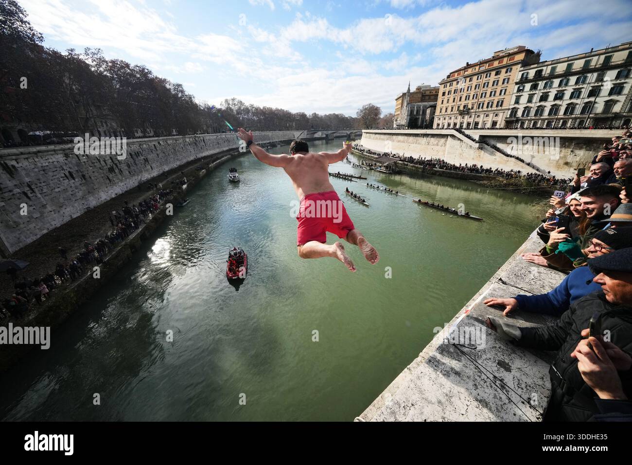 Matt, no second name given, from Connecticut, United States, dives into ...