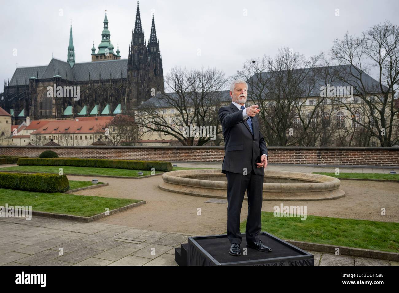 Czech President Petr Pavel filming his New Year's speech at the Prague ...