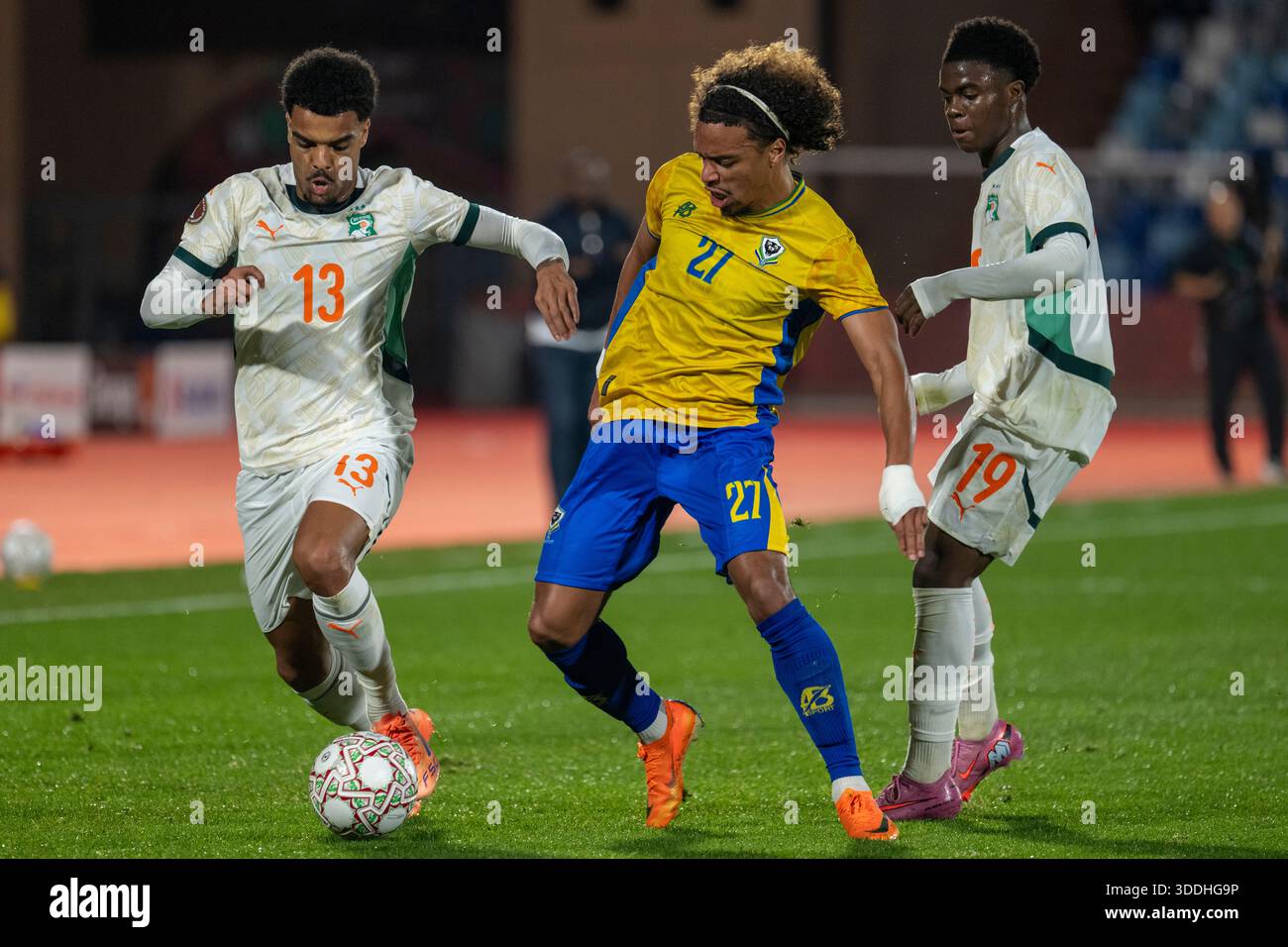 Jérémy Oyono of Gabon and Christopher Opéri of Côte d’Ivoire and Christ ...